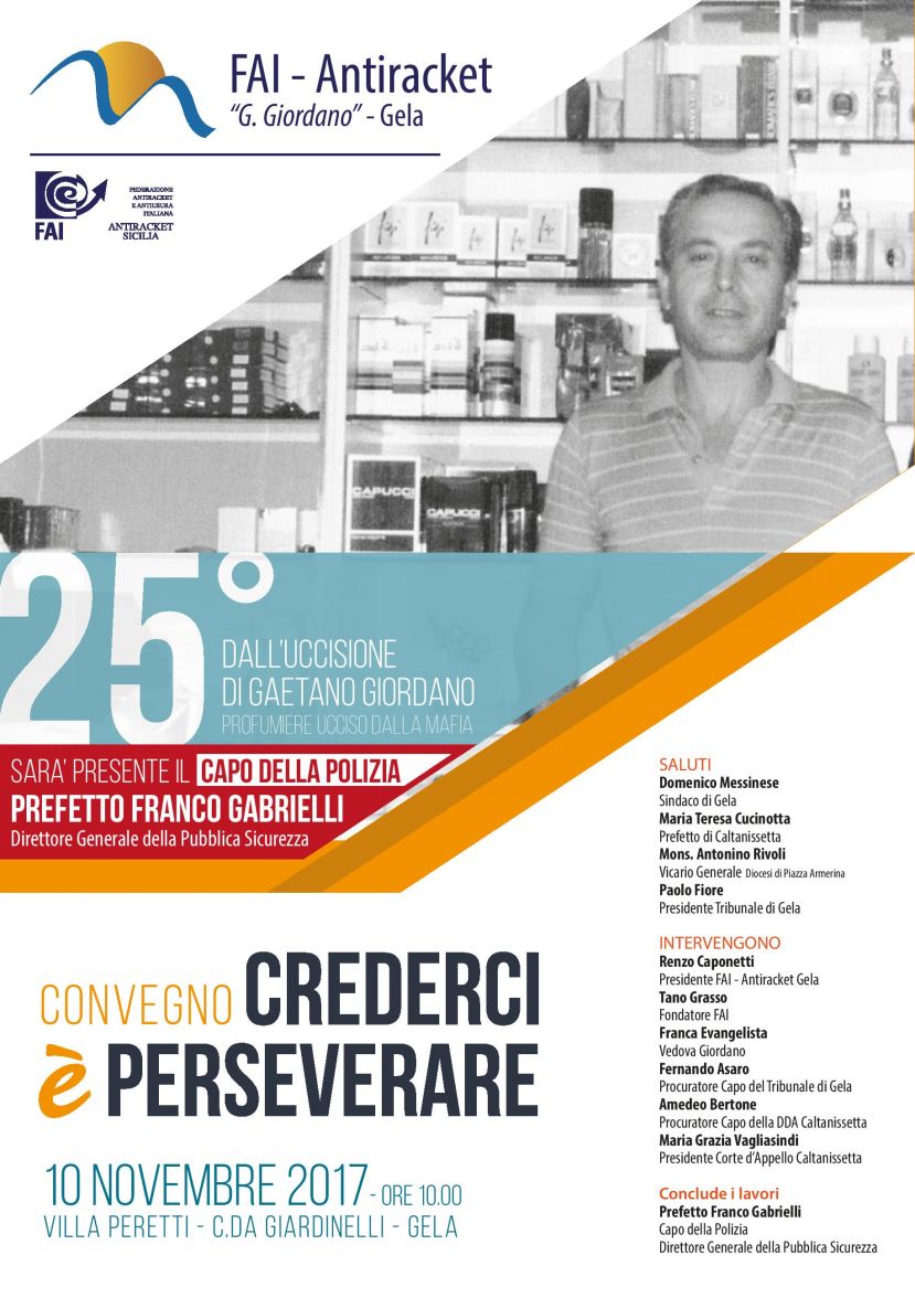 Manifestazione in occasione dei 25 anni dall’uccisione del commerciante ...